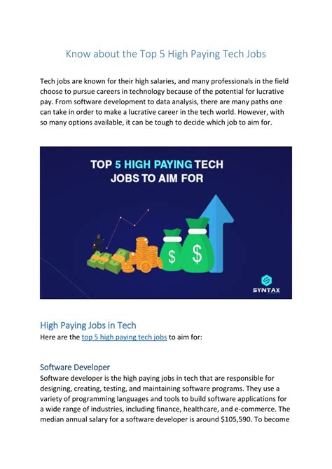 Ppt Know About The Top 5 High Paying Tech Jobs Powerpoint Presentation Id11839748