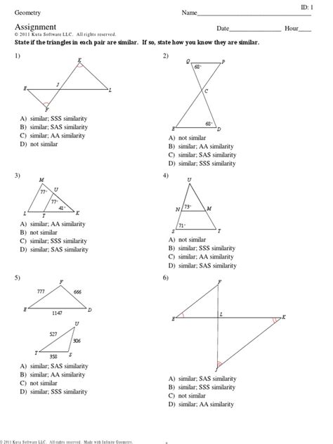 Geo Similar Triangle Worksheet Worksheets Library