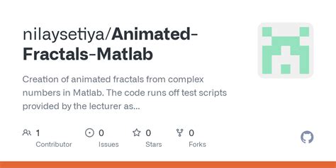 Github Nilaysetiyaanimated Fractals Matlab Creation Of Animated