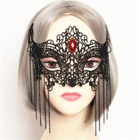 New Creative Sexy Eye Lace Mask Fox Tassel Half Face Party Mask