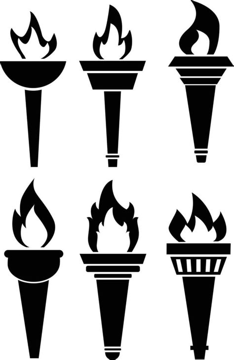 Torch Flame Icon On White Background Torch Logo The Symbol Of Victory Sign Fire Torch Symbol