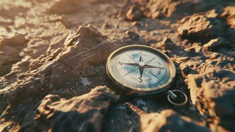 Outdoors Navigation Concept Compass Direction Concept Generative Ai