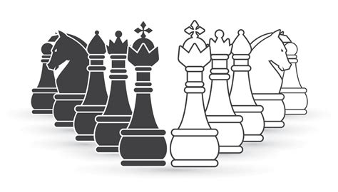Black And White Chess Set 2004799 Vector Art At Vecteezy