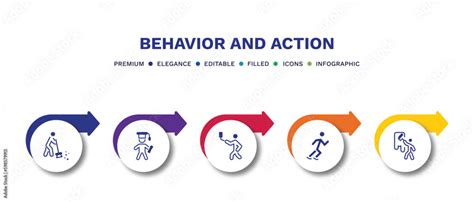 Set Of Behavior And Action Filled Icons Behavior And Action Filled