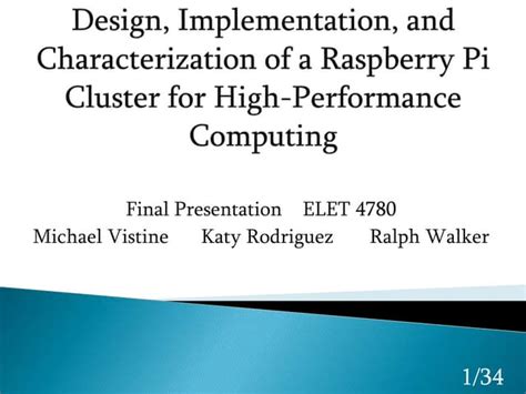 Senior Design Raspberry Pi Cluster Computing Ppt