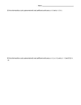 Writing Formulas For Polynomials Given Roots Joke Handout By MSquared