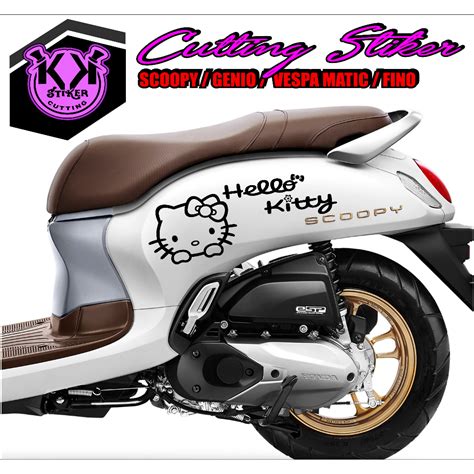 Jual Striping Fazzio Kartu Sc 072 Karakter Striping Scoopy Vespa Genio Stiker Cating Hello Kitty