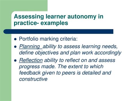 Ppt Can Learner Autonomy Be Assessed Powerpoint Presentation Free
