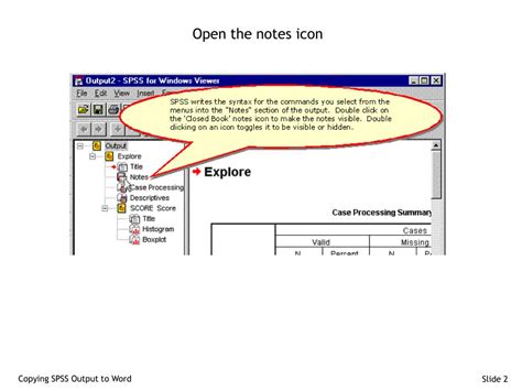 Ppt Copying Syntax Commands From Spss Output To Word Powerpoint Presentation Id1330188