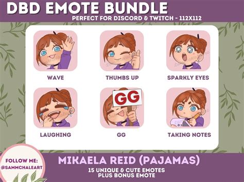 Mikaela Reid Dbd Emote Bundle 15 Unique Emotes Dead By Daylight