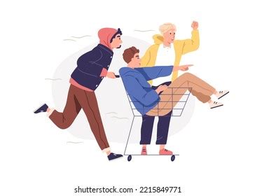 Man Pushing Trolley Stock Vectors Images Vector Art Shutterstock