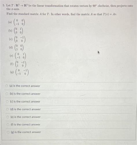 Solved Let T R R Be The Linear Transformation That Chegg