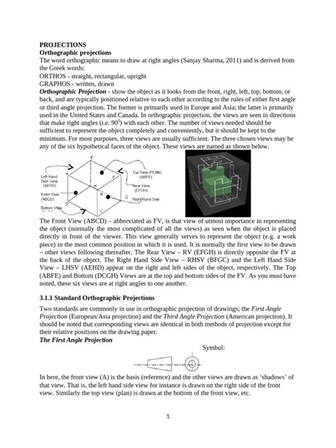 4 Orthographic Projections Pdf Mathematical Concepts Euclidean Geometry