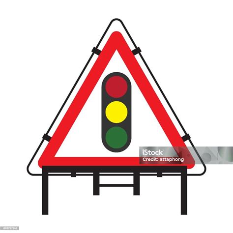 교통 신호 기호 기호입니다 앞서 표시 신호등 미리 경고 벡터를 중지 0명에 대한 스톡 벡터 아트 및 기타 이미지 0명 교통 노랑 Istock