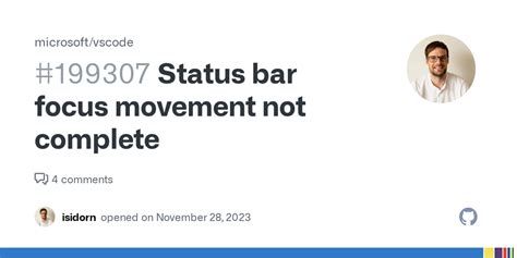 Status Bar Focus Movement Not Complete · Issue 199307 · Microsoft