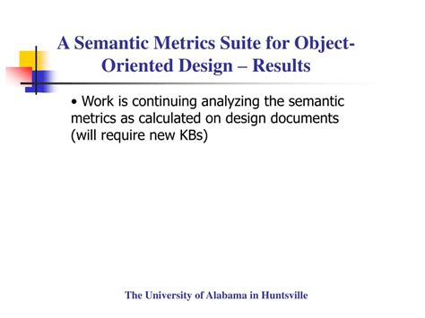 Ppt Examining A Semantic Metrics Suite For Object Oriented Design Powerpoint Presentation Id