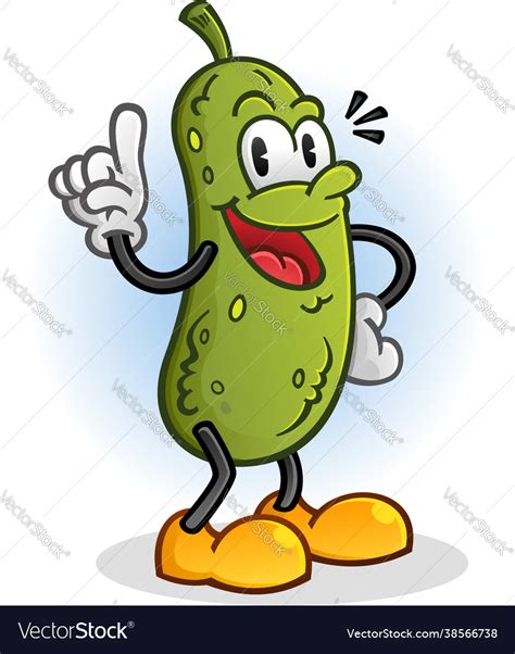 Retro Pickle Cartoon Character Royalty Free Vector Image