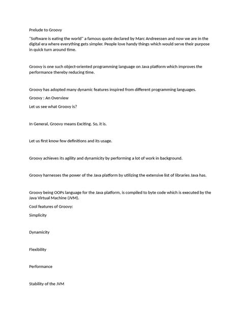 Groovy Programming Pdf Method Computer Programming Data Type