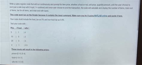 Solved Wite A Sales Register Code That Will Run Continuously