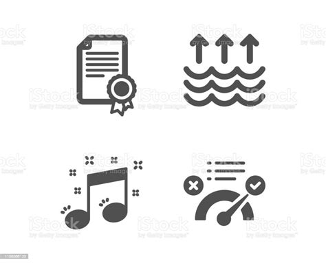 음악 노트 증발 및 인증서 아이콘입니다 정답 표지판 음악 지구 온난화 디플로마 승인 벡터 0명에 대한 스톡 벡터 아트 및 기타 이미지 Istock