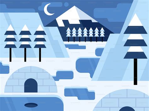 나무와 산이 있는 설경 벡터 Unsplash의 예술 이미지