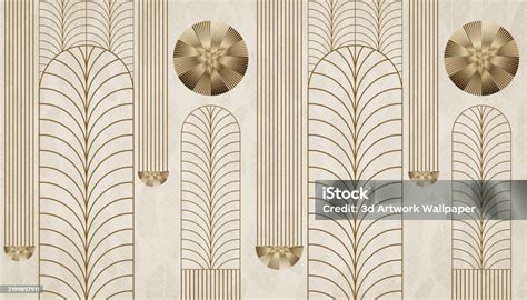 3d 기하학적 패턴 예술적 배경 벽지 3d 현대 미니멀리스트 벽화 벽지 갈색 선 그리고 밝은 대리석 배경에 황금 원 인테리어 침실 벽 가정 장식 및 카펫 디자인 0명에 대한