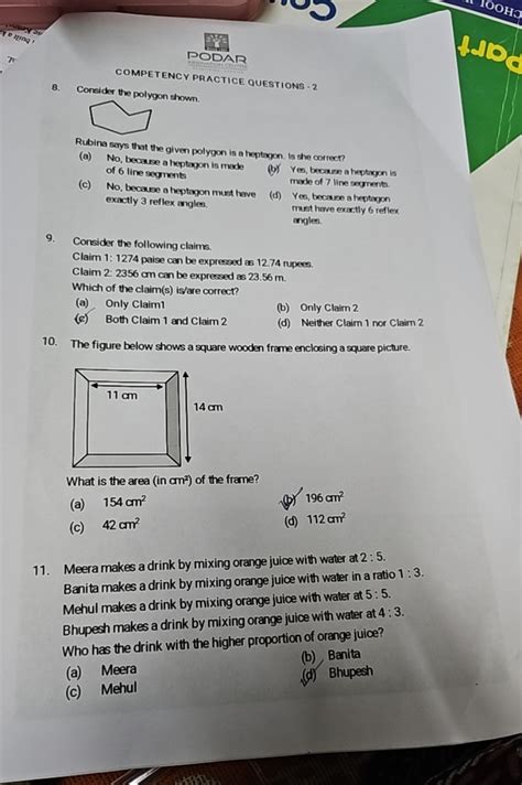 20sincompetency Practice Questions 28 Consider The Polygon Shown