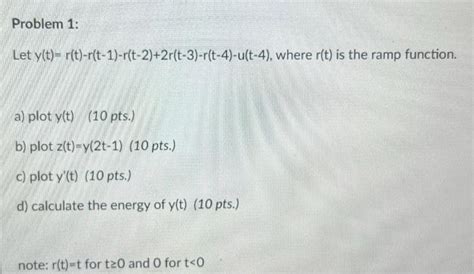 Solved Let Y T R T R T1 R T2 2r T3 R T4 U T4 Chegg Com