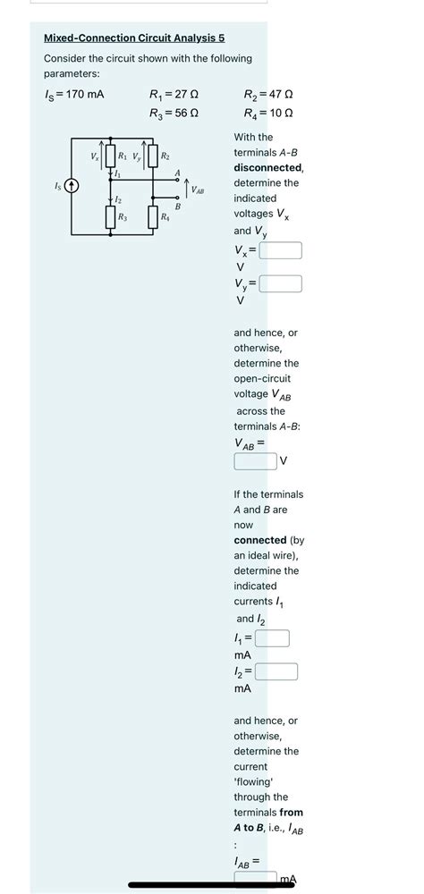Solved Mixed Connection Circuit Analysis 5consider The