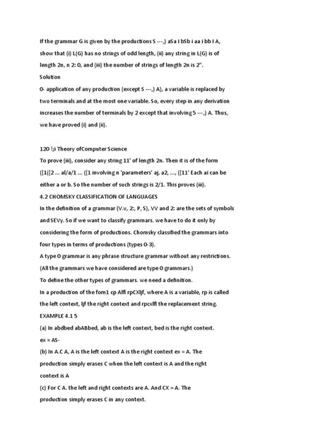 If The Grammar G Is Given By The Productions S Pdf