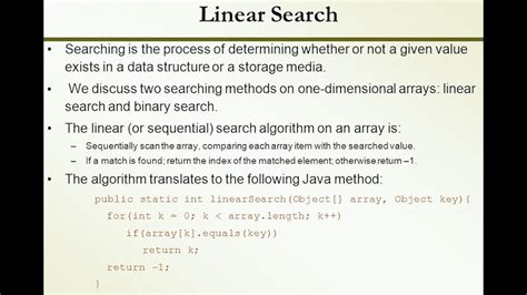 Linear Search Algorithm Algorithms Youtube