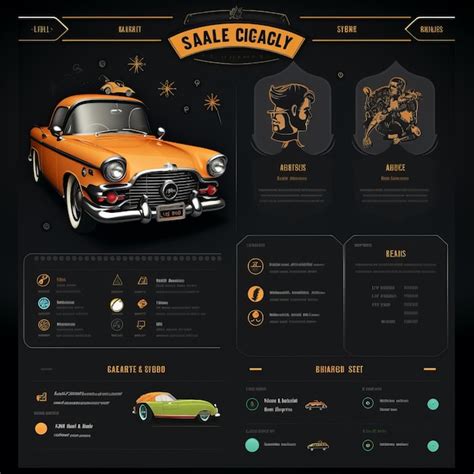 Premium Photo Revving In Style Designing A Black Background Retro Rockabilly User Interface