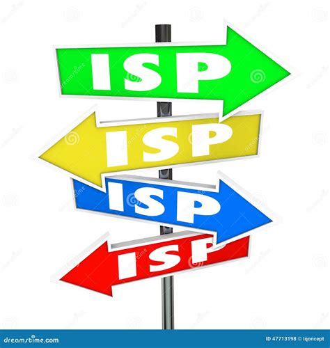 Isp Choose Best Internet Service Provider Arrow Signs Online Acceess Network Stock Illustration