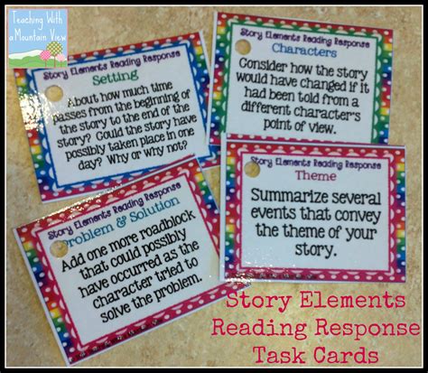Task Card Corner Using Task Cards For Reading Response