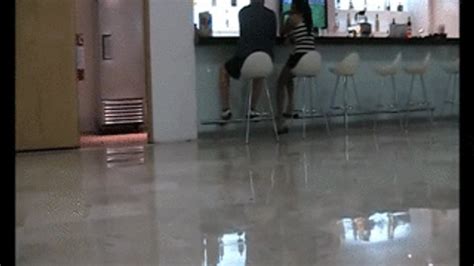 Black Patent Flats Barefoot At The Airport Bar ~ 2 Scenes Shoeplayer