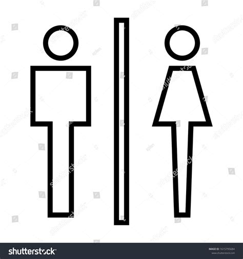 Male Female Toilet Restroom Sign Logo Stock Vector Royalty Free