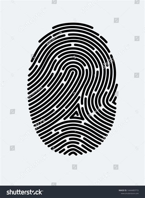 Fingerprint Icon Cyber Security Concept Digital Stock Vector Royalty Free 1444483715
