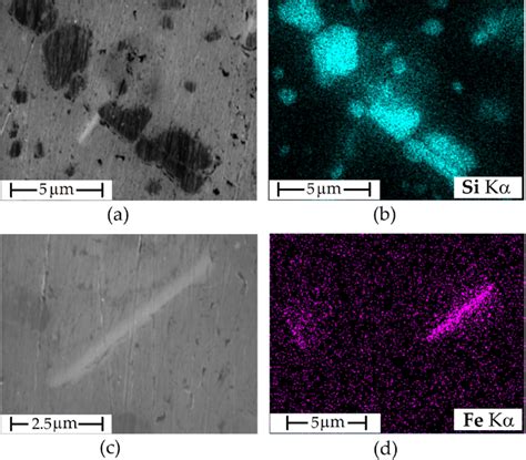 Sem Micrographs And Eds Maps Showing A Si Particles And B Relative