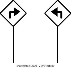 Symbols Road Signs Right Left Stock Vector Royalty Free Shutterstock