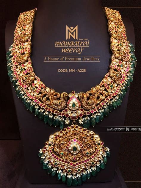 Peacock Nakshi Kundan Haram Indian Jewellery Designs