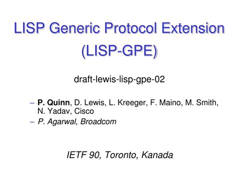 Ppt Lisp Generic Protocol Extension Lisp Gpe Powerpoint