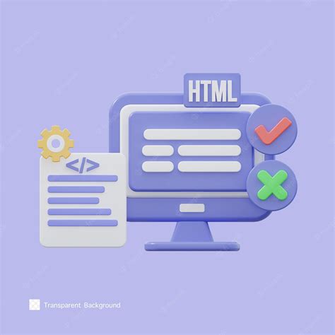 Premium Psd Html Icon 3d Rendering Illustration