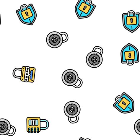 Padlock Lock Safe Password Key Vector Seamless Pattern 19001212 Vector Art At Vecteezy