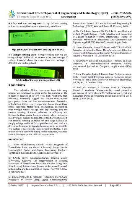Irjet Protection Of Three Phase Induction Motor Using Microcontroller Pdf