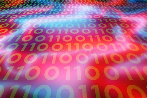 Abstract Binary Code On Color Digital Screen Background Stock
