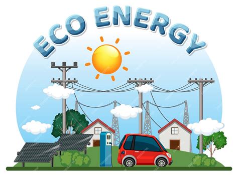 녹색 에너지 텍스트 배너 디자인 무료 벡터