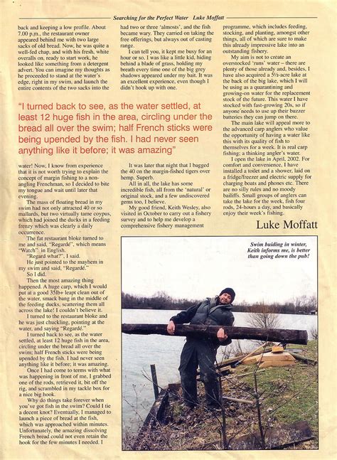 Luke Moffatt The Graviers Carp Lakes Dijon Article