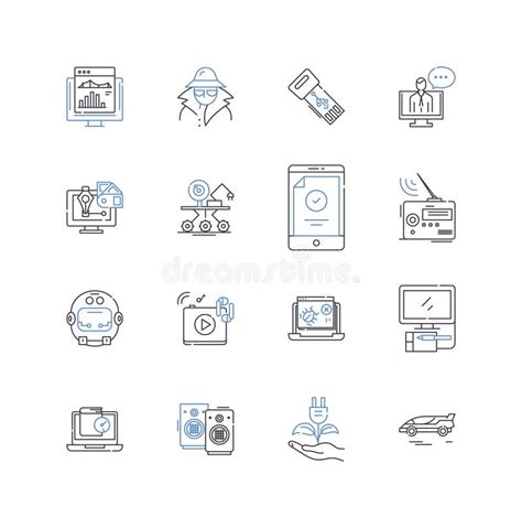 Manufacturing Line Icons Collection Production Assembly Mass Production Fabrication