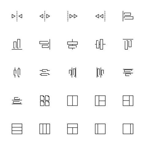 Alignment Icons Collection Align Icons Set Set Of Black Editing And