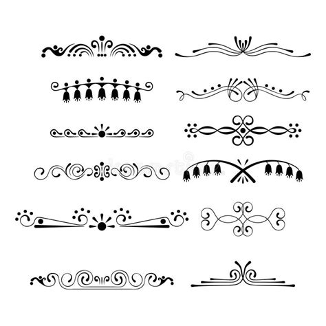 Set Of Text Dividers Calligraphic Graphic Design Elements 07 Stock Vector Illustration Of
